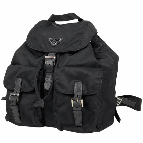 Prada | Bags | Prada Logo Plate Rucksack Nylon Nero Black | Poshmark